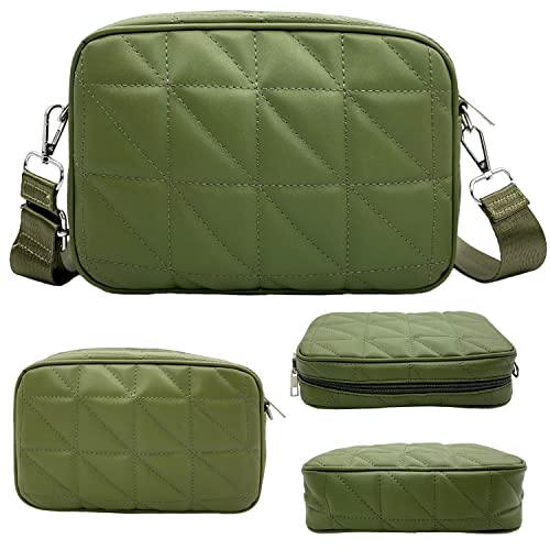 lifwimner Crossbody Bags for Women with Coin Purse Pouch Small Quilted Shoulder Clutch Handbags 2 Size Bags(Armygreen)