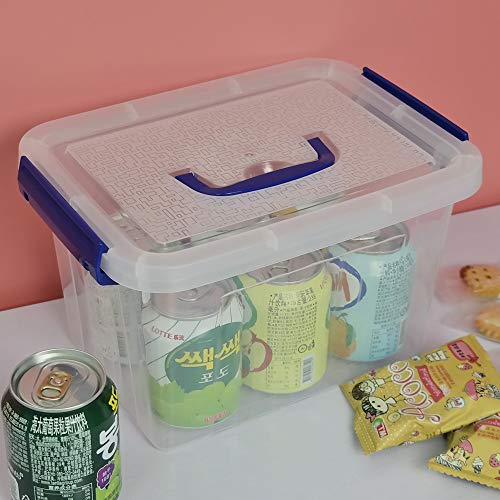 Nesmilers 6 Liter Clear Plastic Storage Box Tote Bins with Lids Set of 4