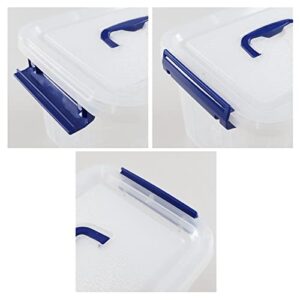 Nesmilers 6 Liter Clear Plastic Storage Box Tote Bins with Lids Set of 4