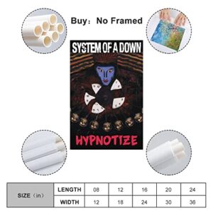 System of A Down Poster Hypnotize Album Music Poster Posters for Room Aesthetic Canvas Wall Art Bedroom Decor 12x18inch(30x45cm)