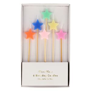 meri meri mixed star candles (pack of 6)