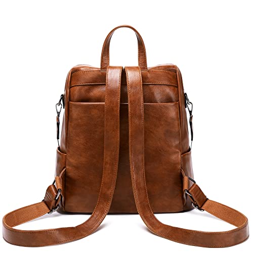 sqlp Leather Backpack Purse for Women Small Size Ladies Fashion Everyday Travel Shoulder Bags Student Bag Brown