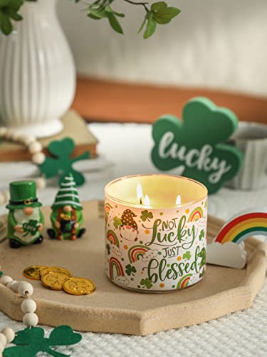 St. Patrick’s Day Eucalyptus Mint Scented Candle 3 Wicks Large Jar, 14 oz