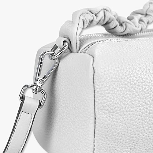 FUKUYIN Genuine Leather Purses and Handbags for Women - Crossbody Shoulder Bag Top Handle Hobo Tote Handbag (White)