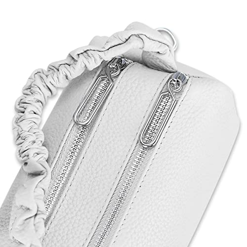 FUKUYIN Genuine Leather Purses and Handbags for Women - Crossbody Shoulder Bag Top Handle Hobo Tote Handbag (White)