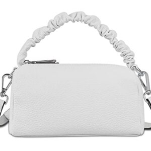 FUKUYIN Genuine Leather Purses and Handbags for Women - Crossbody Shoulder Bag Top Handle Hobo Tote Handbag (White)