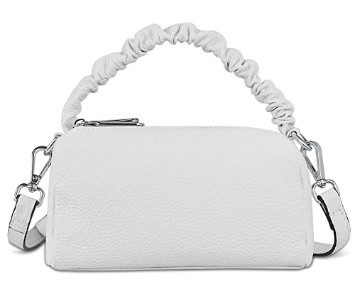 FUKUYIN Genuine Leather Purses and Handbags for Women - Crossbody Shoulder Bag Top Handle Hobo Tote Handbag (White)