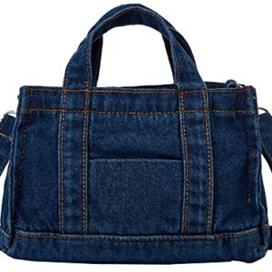 Obosoyo Womens Denim Handbag Shoulder Lady Crossbody Bag Tote Messenger Satchel Purse Small Square Bag for Teen Girls Women