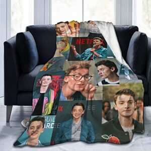 noah schnapp collage ultra-soft micro fleece throw blanket warm comfortable versatile blanket for sofa and travel