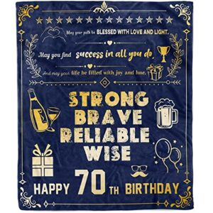 70th birthday gifts for men, 70th birthday gifts for him, 70 year old birthday gifts for men, 70th blanket 70th birthday decorations for men, gift for 70th birthday men, navy blue blanket 60lx50w inch