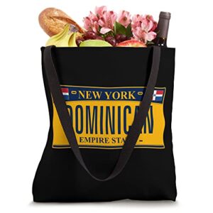 New York Dominican License Plate - Dominican Republic Flags Tote Bag