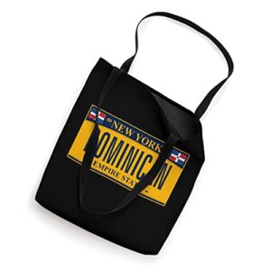 New York Dominican License Plate - Dominican Republic Flags Tote Bag