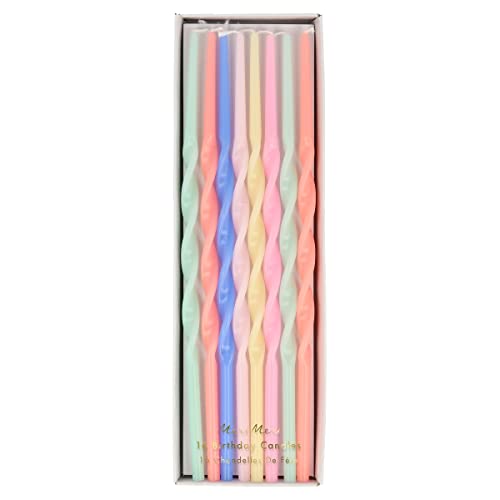 Meri Meri Mixed Twisted Long Candles (Pack of 16)