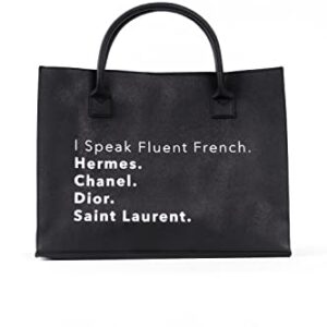 MODERN VEGAN TOTE - Fluent French (Black)