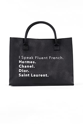 MODERN VEGAN TOTE - Fluent French (Black)