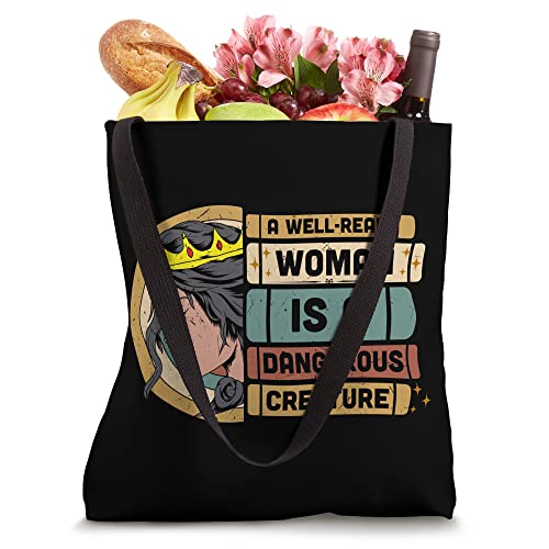 Book Lover's "A Well Read Woman Is A Dangerous Creature" Tote Bag