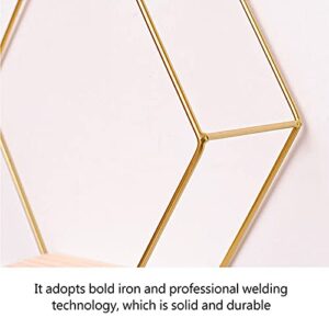 FQQWEE Hexagonal Floating Shelves Wall Decor Set of 3 Metal Wire Wall Mounted Honey Comb Shelves Decorative Geometric Floating Wall Storage Shelves for Bedroom Living Room Home Office