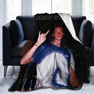 drew starkey ultra-soft micro fleece throw blanket warm comfortable versatile blanket for sofa and travel