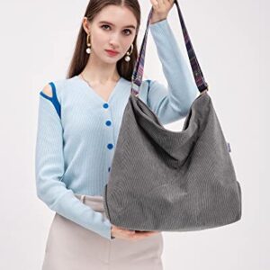 Tote Bag Women Large Crossbody Bag Stylish Handbag for Women Corduroy Hobo Bag Fashion shoulder Bag Purse (Black)