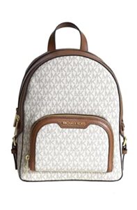 michael kors abbey jaycee medium backpack vanilla multi mk signature