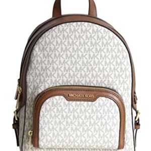 Michael Kors Abbey Jaycee Medium Backpack Vanilla Multi MK Signature