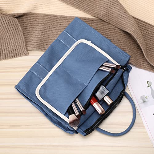 Canvas Tote Bag for Women Travel Shoulder Bag Crossbody Bags for Women Tote Bag with Zipper Handbags for women (Blue)