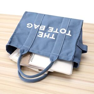 Canvas Tote Bag for Women Travel Shoulder Bag Crossbody Bags for Women Tote Bag with Zipper Handbags for women (Blue)