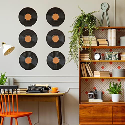 12 Pcs Vinyl Record Shelf Wall Mount Vinyl Holder Black Metal Floating Shelf for Albums Records Storage Display Home Wall Decor