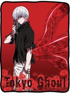 tokyo ghoul ken kaneki rinkaku kagune fleece throw soft lightweight blanket 45×60 inches