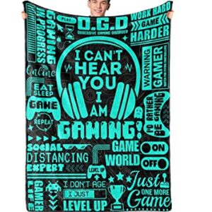 InnoBeta Gaming Gifts, Gifts for Gamers, Gaming, Boys, Men, I Can't Hear You, I'm Gaming, Level Up, Bed Flannel Plush Blankets Throws 50x65 Inches