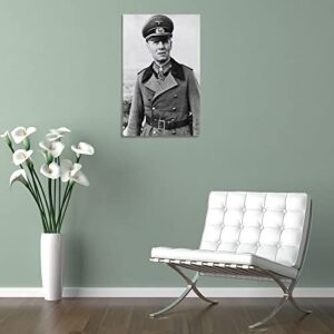 BLUDUG Art Poster of World War II German General Erwin Rommel's Portrait Canvas Painting Posters And Prints Wall Art Pictures for Living Room Bedroom Decor 12x18inch(30x45cm)