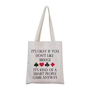 bridge canvas tote bag bridge lover gift bridge player bag bridge card game gift bridge themed gift (bridge tote)