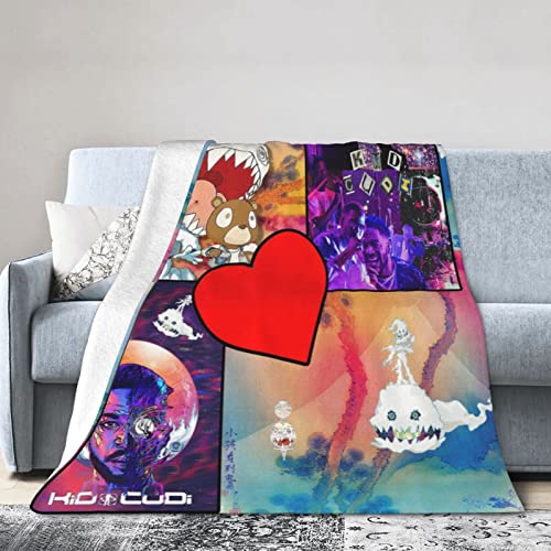 Flannel Fleece Throw Blanket Couch Blanket 60"x50" ,3D Printing Soft Lightweight Durable Cartoon Home Decoration Warm Plush Blanket Kid Custom cudi Blanket for Sofa