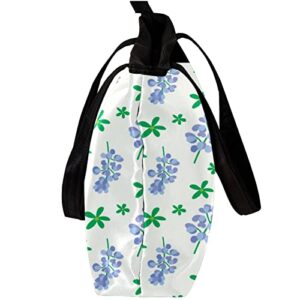 Women's Personalise Twill Work Tote Bag Bluebonnet Flowers Pattern