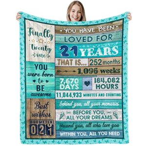 winkwarm 21st birthday decorations for her 21st birthday gifts for her him 21 year old girl boy gift ideas 21st happy birthday gifts for women daughter son girl boy flannel throw blanket 60″x50″