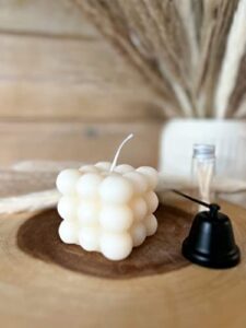 scented cube candle, bubble candle, cube candle, candle sticks, scented candle, decorative candle, natural soy wax, housewarming gift (white)