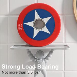 Bestshaoying ABS Shelf,Perforated Bathroom Shelf, Wall Shelf in Bathroom/Living Room Kitchen/Bedroom, Astronaut Shelf