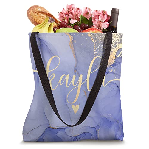 Kayla Letter K Initial Cute Purple Personalized Tote Bag