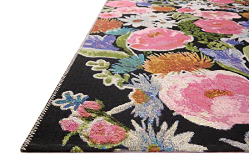 Loloi II Botanical Collection BOT-01 Black/Multi, Indoor/Outdoor 6'-7" x 9'-4" Area Rug