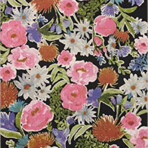 Loloi II Botanical Collection BOT-01 Black/Multi, Indoor/Outdoor 6'-7" x 9'-4" Area Rug