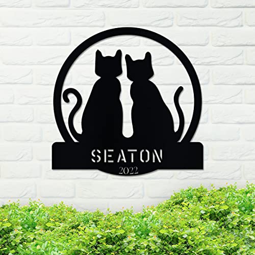 Personalized Metal Cat Sign - Home Decor, Custom Metal Sign, Metal Signs, Home Decor Sign, Housewarming Gift