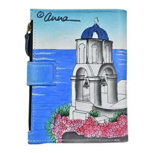 Anna by Anuschka Women's Hand Painted Leather Ladies Wallet-Magical Greece