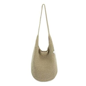 The Sak 120 Hobo in Crochet, Large Shoulder Purse with Single Strap, Bamboo Static