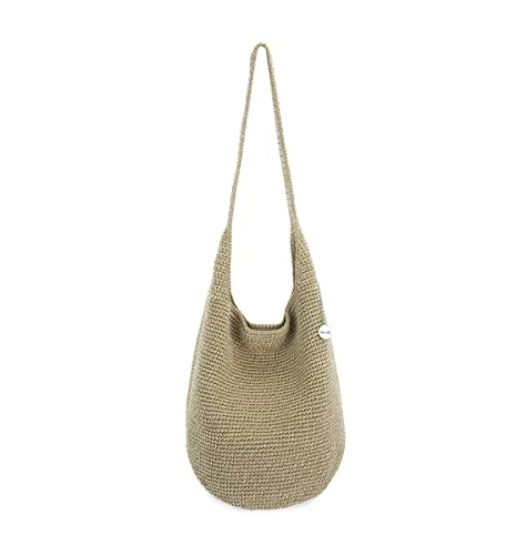 The Sak 120 Hobo in Crochet, Large Shoulder Purse with Single Strap, Bamboo Static