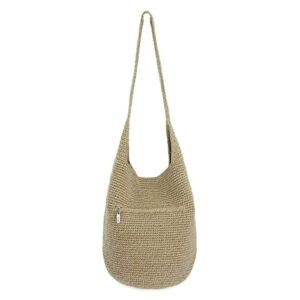 The Sak 120 Hobo in Crochet, Large Shoulder Purse with Single Strap, Bamboo Static