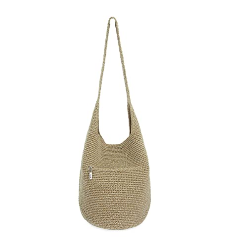 The Sak 120 Hobo in Crochet, Large Shoulder Purse with Single Strap, Bamboo Static