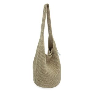 The Sak 120 Hobo in Crochet, Large Shoulder Purse with Single Strap, Bamboo Static