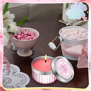 24 Packs Baby Shower Favors Scented Candles 2.5 oz Tea Lights Small Wax Soy Candles with Lids Burning Light Baby Shower Candles Gifts for Guests Girl Baby Shower Party Favors Bulk Gender Reveal, Pink