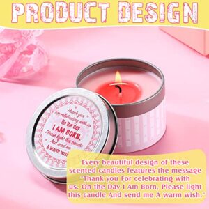 24 Packs Baby Shower Favors Scented Candles 2.5 oz Tea Lights Small Wax Soy Candles with Lids Burning Light Baby Shower Candles Gifts for Guests Girl Baby Shower Party Favors Bulk Gender Reveal, Pink