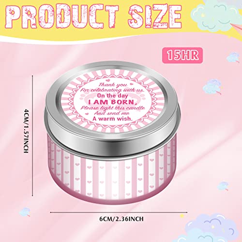 24 Packs Baby Shower Favors Scented Candles 2.5 oz Tea Lights Small Wax Soy Candles with Lids Burning Light Baby Shower Candles Gifts for Guests Girl Baby Shower Party Favors Bulk Gender Reveal, Pink